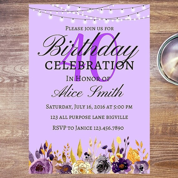Printable Adult Birthday Party Invitations