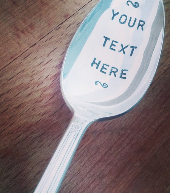 Custom stamped spoon personalized spoon unique custom gift