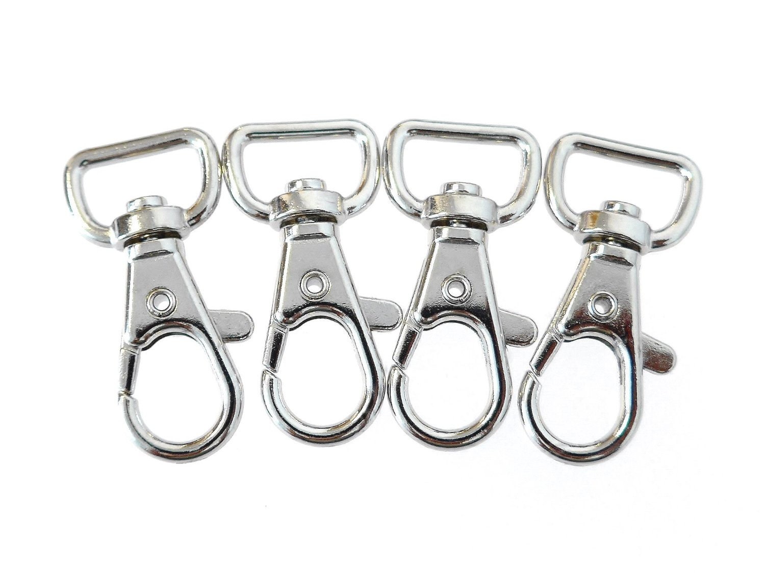 FIVE Metal Swivel Clasps for Lanyards or Purses 1.5 x