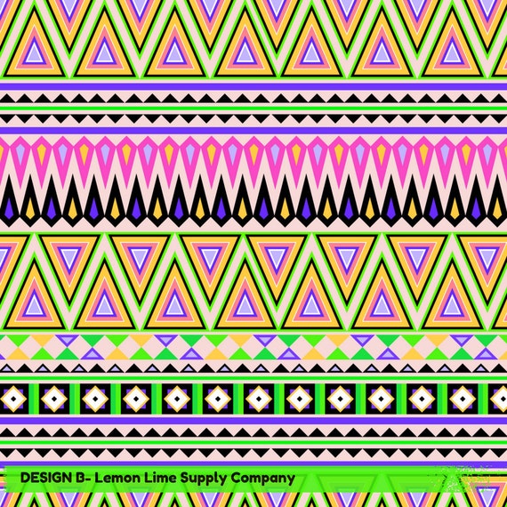 Neon Aztec Pattern Vinyl/Printed Heat Transfer Vinyl/Patterned