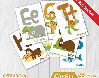 Animal flashcards | Etsy