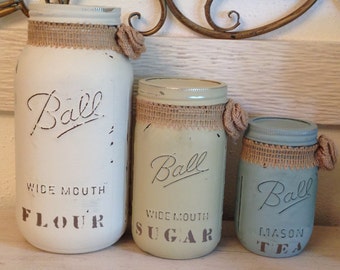 Painted ball jars | Etsy