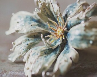 Items similar to Silver Peony Flower Pin on Etsy