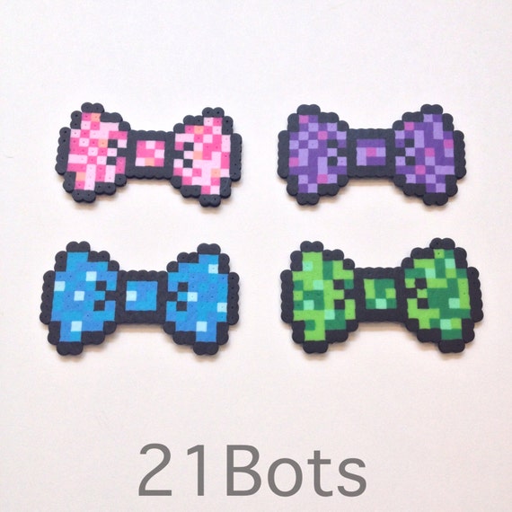 Items similar to 8 Bit Bow, Pixel Art Bow, Bows, 8 Bit Hair Bows, Pixel ...