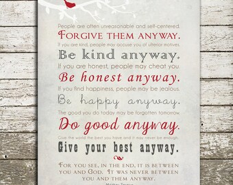 Be kind anyway | Etsy