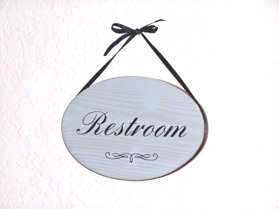 Oval Wall Plaque Restroom Hanging Sign Home Decor by Sawdusted