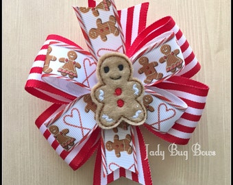 Gingerbread man bow | Etsy