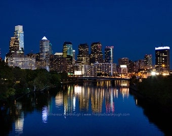 Philadelphia Skyline and Reflection Landscape Photography