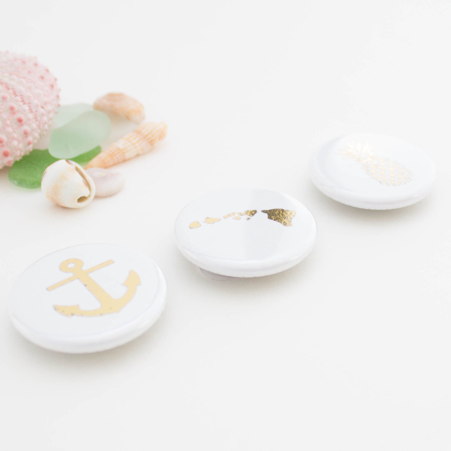 Aloha Magnet Set Handmade Gold Foiled by simplymejewelry on Etsy