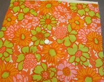 Popular items for orange floral fabric on Etsy