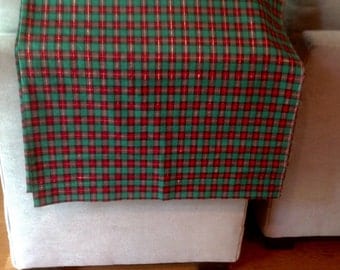 Green plaid fabric | Etsy