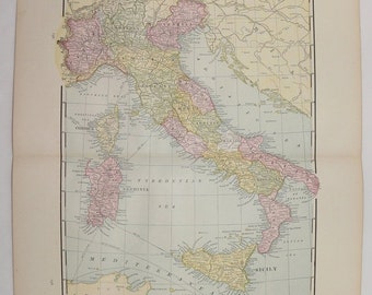 Original Antique Map of Italy Northwest 1858 by OldMapsandPrints