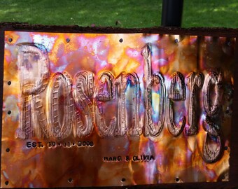 Copper Sign Wood Sign Coordinates Sign by artistiquejewelry