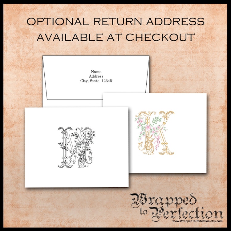 Victorian Floral Monogram Note Cards / by WrappedToPerfection