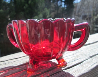 Red depression glass | Etsy