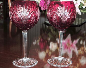 Ruby red goblets | Etsy