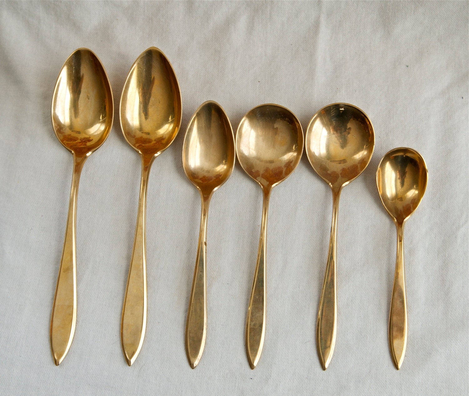 Vintage Dirigold spoons…Bronze spoons…2 serving spoons, 1 tablespoon, 2 ...