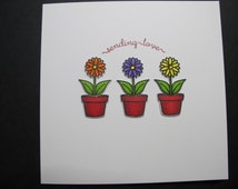 Unique flower pot card related items | Etsy