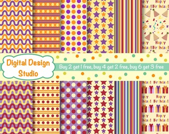 Tribal Patterns Brights Digital Paper Pack Collection 3001