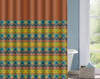 Aztec shower curtain | Etsy