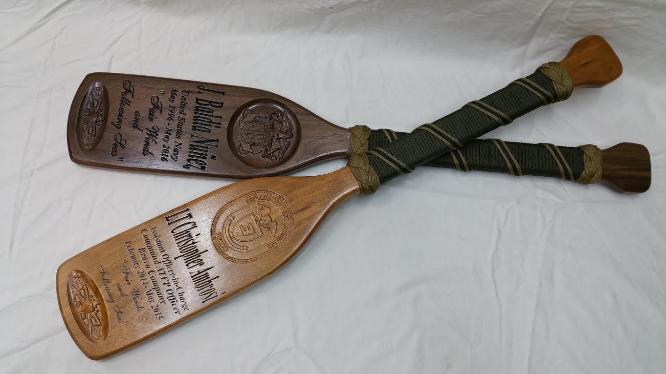 SOLID HARDWOOD PADDLE 30 inch customized military gift