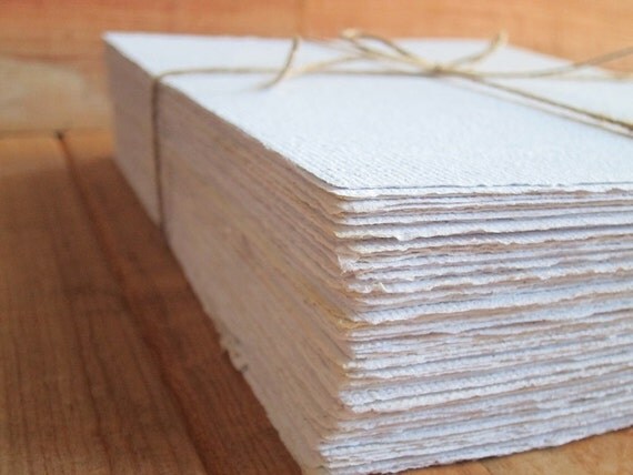White Handmade paper sheets Recycled paper Printing paper