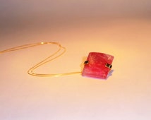 Unique pink stone pendant related items | Etsy