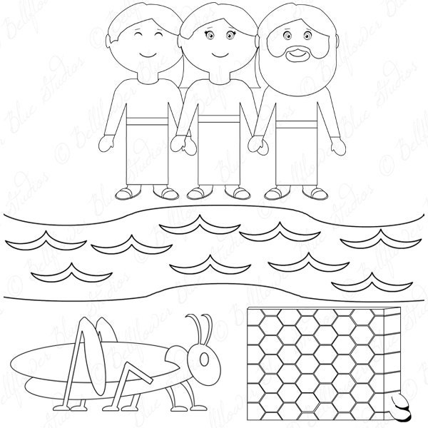 John the Baptist Digital Clipart black & white line art