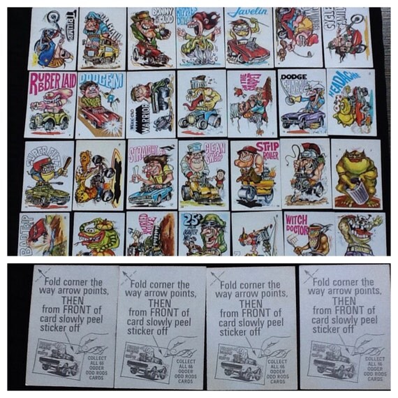 Vintage Odder Odd Rods Trading Cards 1970's Full by Intriguingds