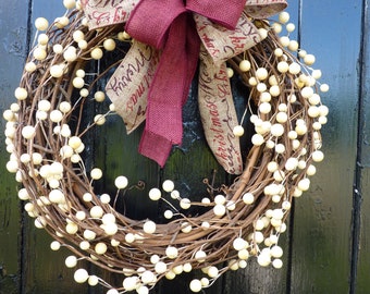 Unique cream wreath related items | Etsy