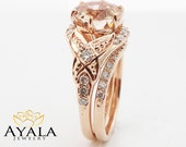 Ayala Jewelry Unique Engagement Ring Rose Gold by AyalaDiamonds