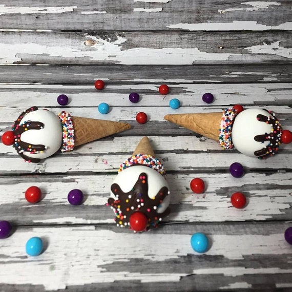 12 Mini Ice Cream Mini Cone Cake Pops Sweet Shop Summer Party
