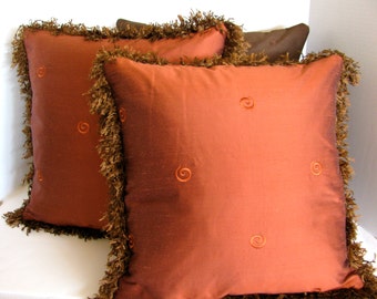 Raw silk pillow | Etsy