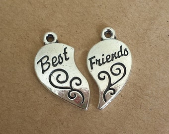 Broken heart charm | Etsy