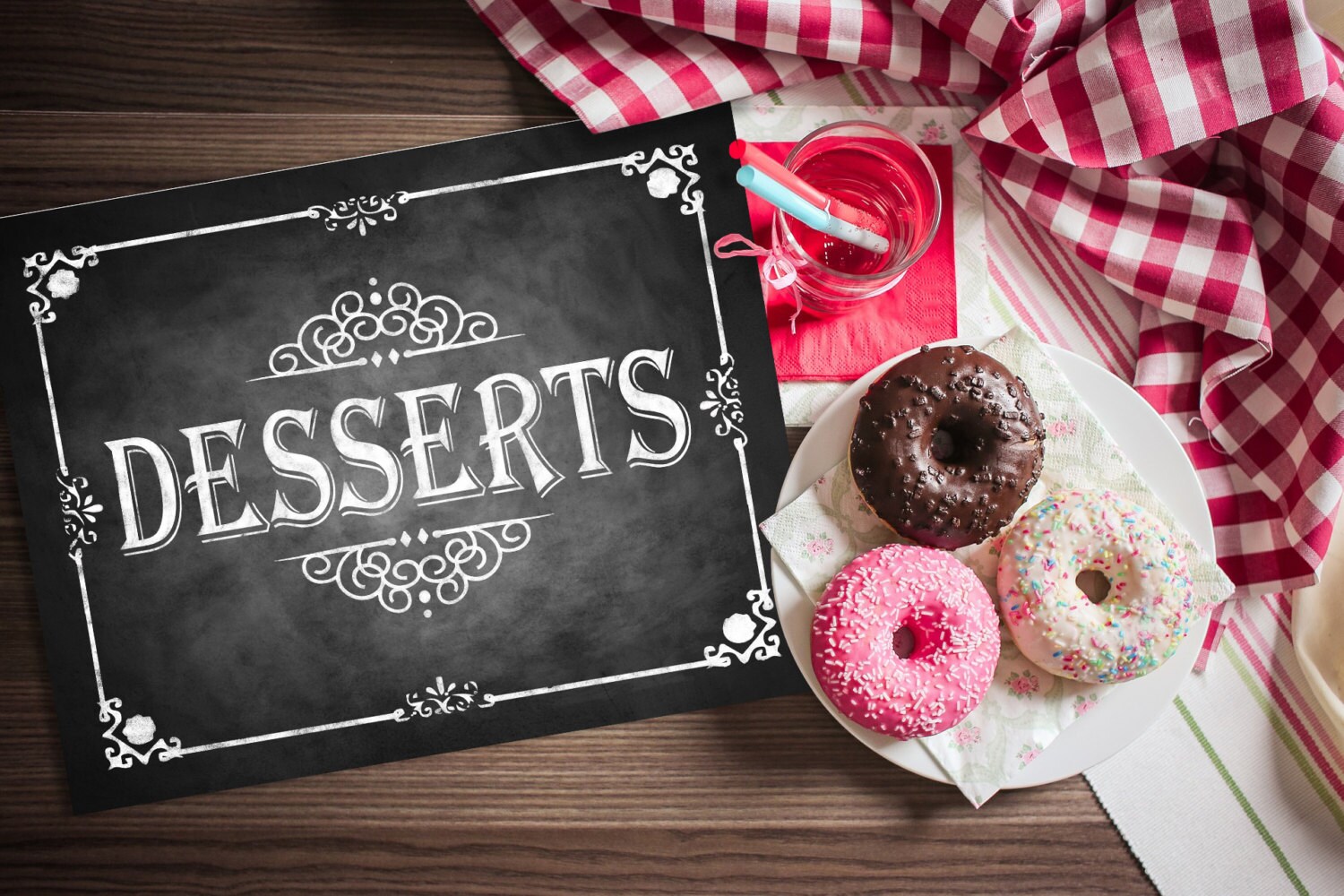 Printable Chalkboard Wedding Dessert Sign Dessert Bar