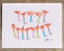 Unique sign language cards related items | Etsy