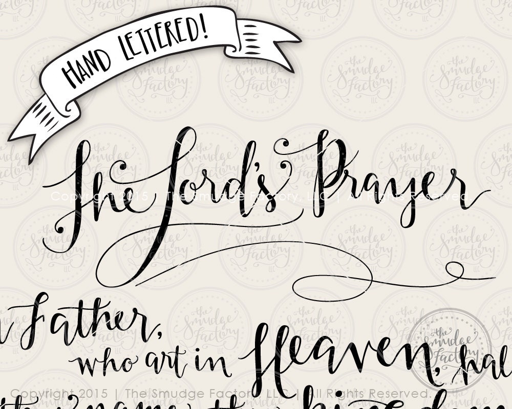 The Lord's Prayer SVG Cut File Bible Verse Hand