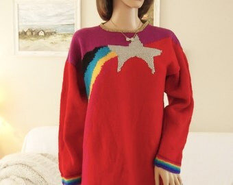 Rainbow sweater | Etsy