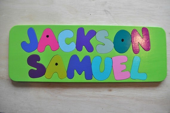 Custom Two-Name Puzzle by HeWoodSheWood on Etsy