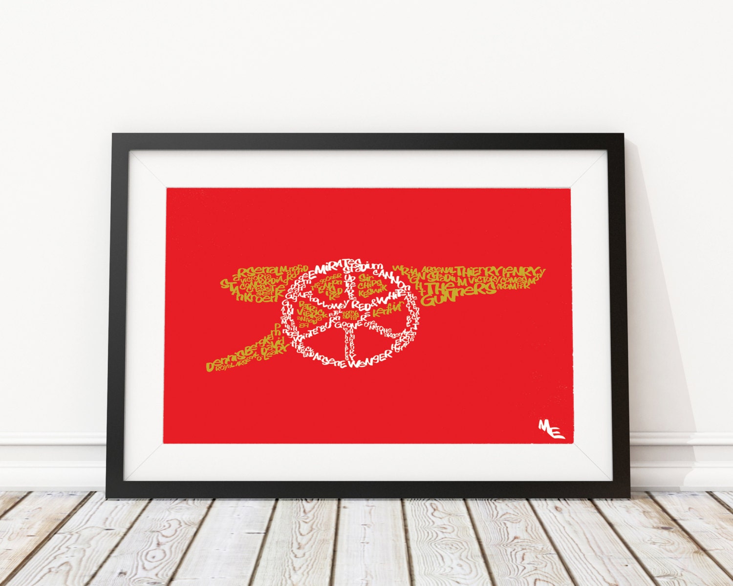 Arsenal FC Typography Custom Wall Poster Digital Wall Print