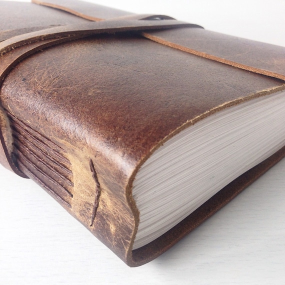 Large leather journal leather sketchbook handbound A5 rustic