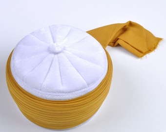 Muslim Men's Hat Cap Handmade Black Sarik Takke by IslamicBazaar