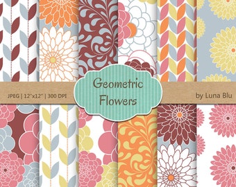 Vintage Blue Digital Paper: Vintage Blue patterns