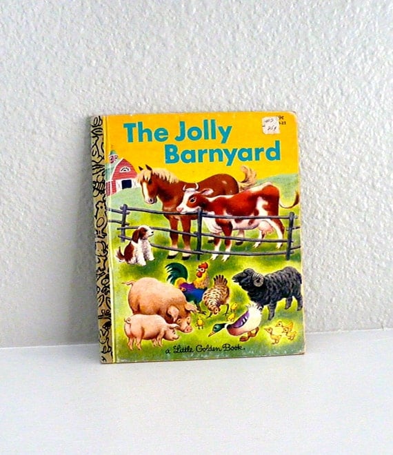 Vintage Golden Book The Jolly Barnyard
