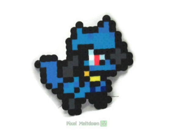 Riolu Lucario Mega-Lucario Pokemon Pixel Art by PixelMeltdown