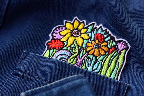 Secret Pocket Garden Iron On Flower Patch