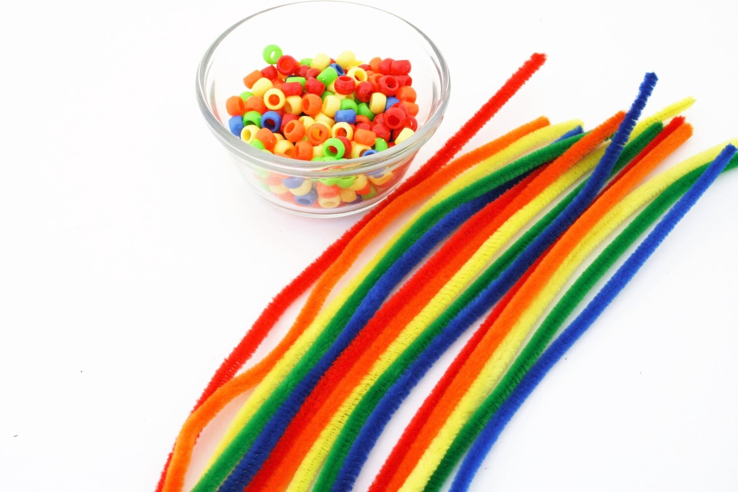 Rainbow Sorting Activity Pipe Cleaner Activity Beading