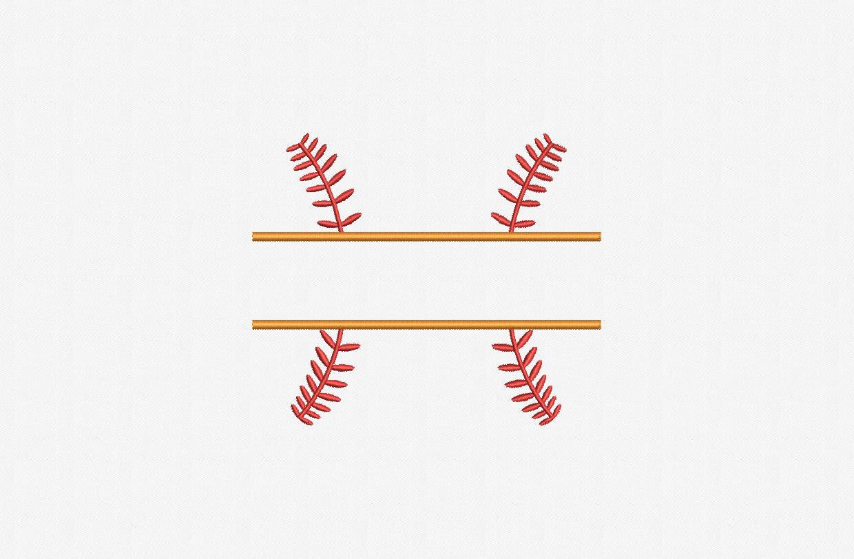 Split Baseball or Softball Stripes Machine Embroidery Design
