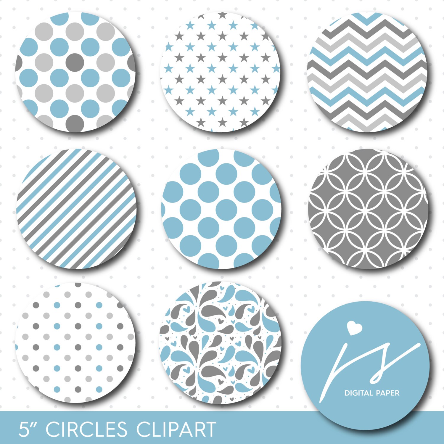 Baby blue circles clipart circle tags and labels by JSdigitalpaper