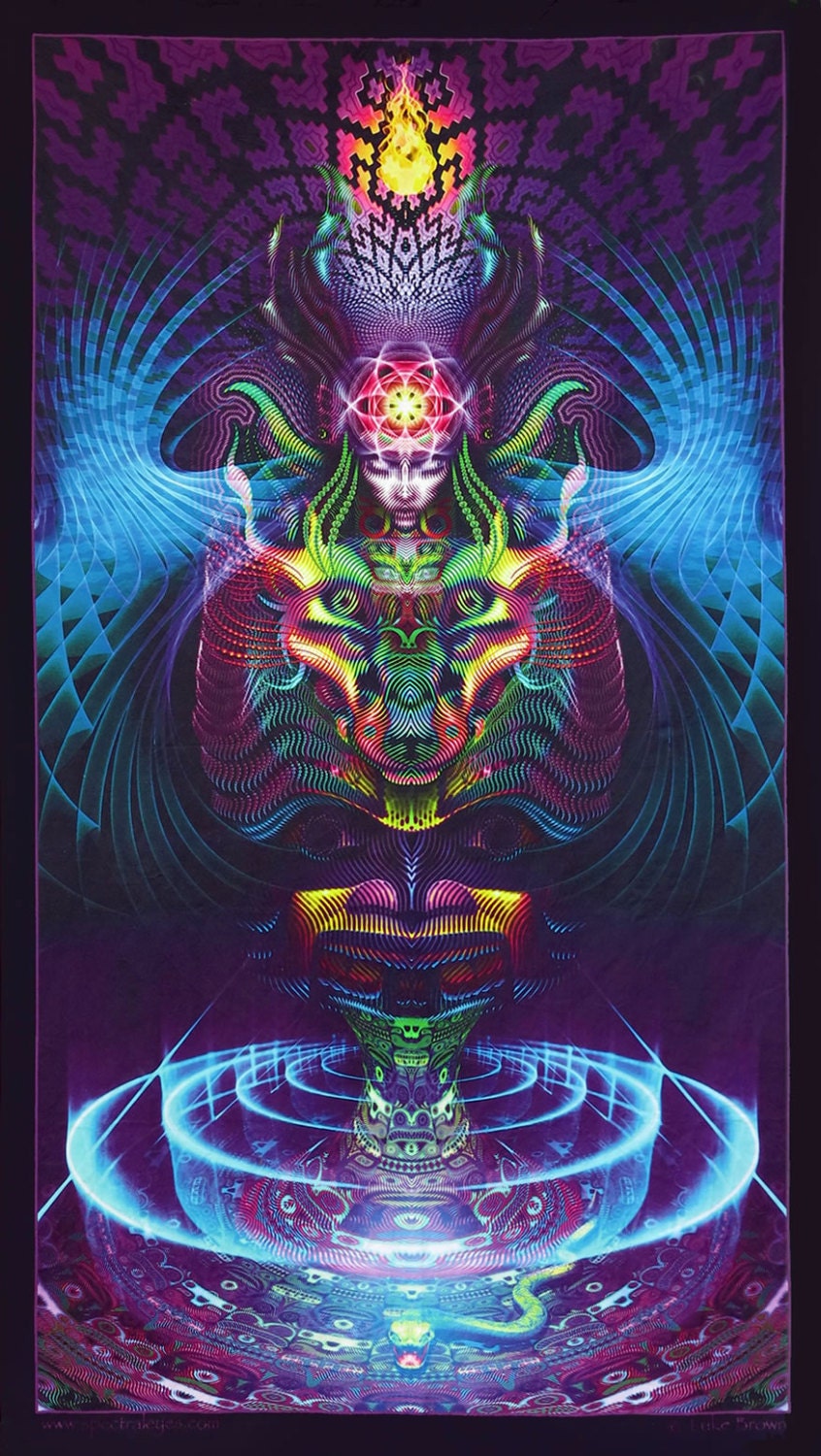 Trippy wall hanging Psychedelic tapestry 'Full